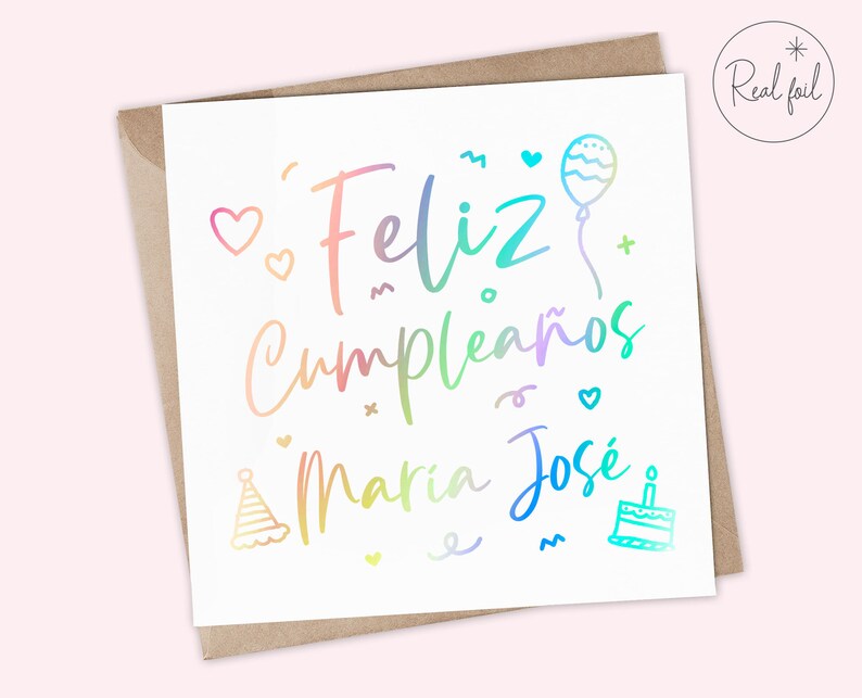 Feliz Cumpleaños Spanish Happy Birthday Card Personalised - Etsy UK