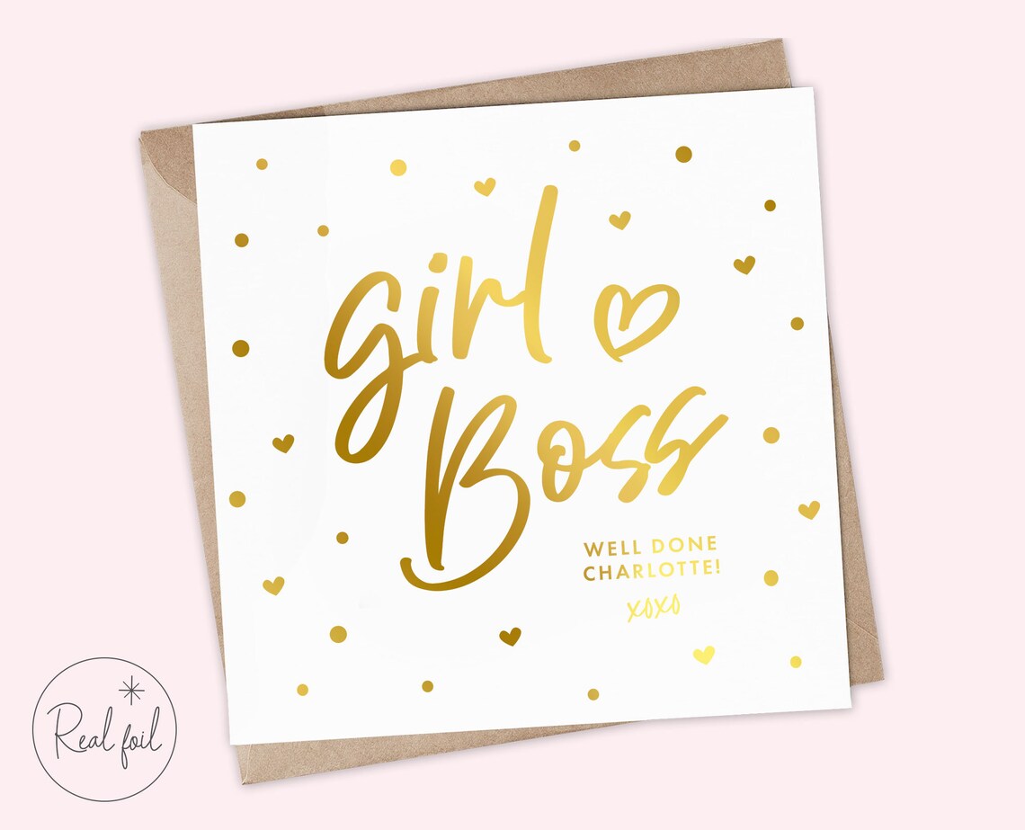 Personalised Girl Boss Card Well Done Card Passed Exams - Etsy UK