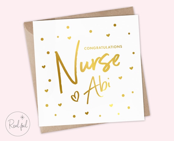 Personalised Congratulations Nurse Card Congratulations - Etsy UK