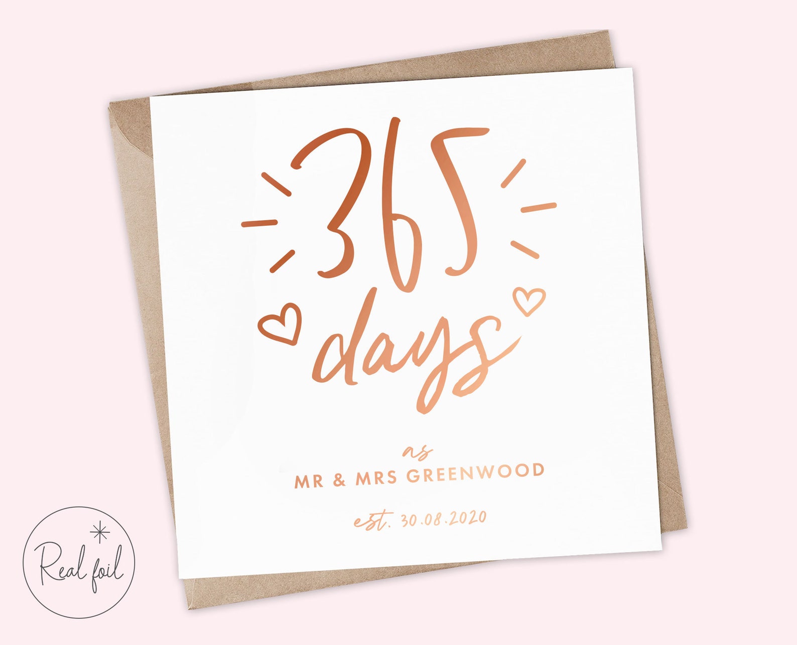 365 Days Anniversary Card First Anniversary Card One Year - Etsy UK