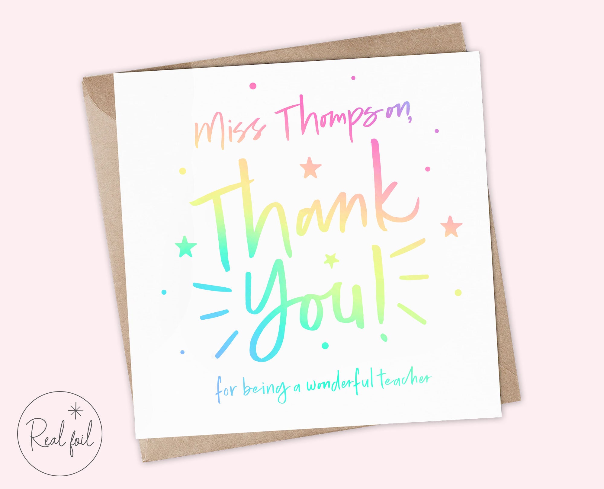 Personalised Teacher Thank You Card Teaching Assistant Card - Etsy