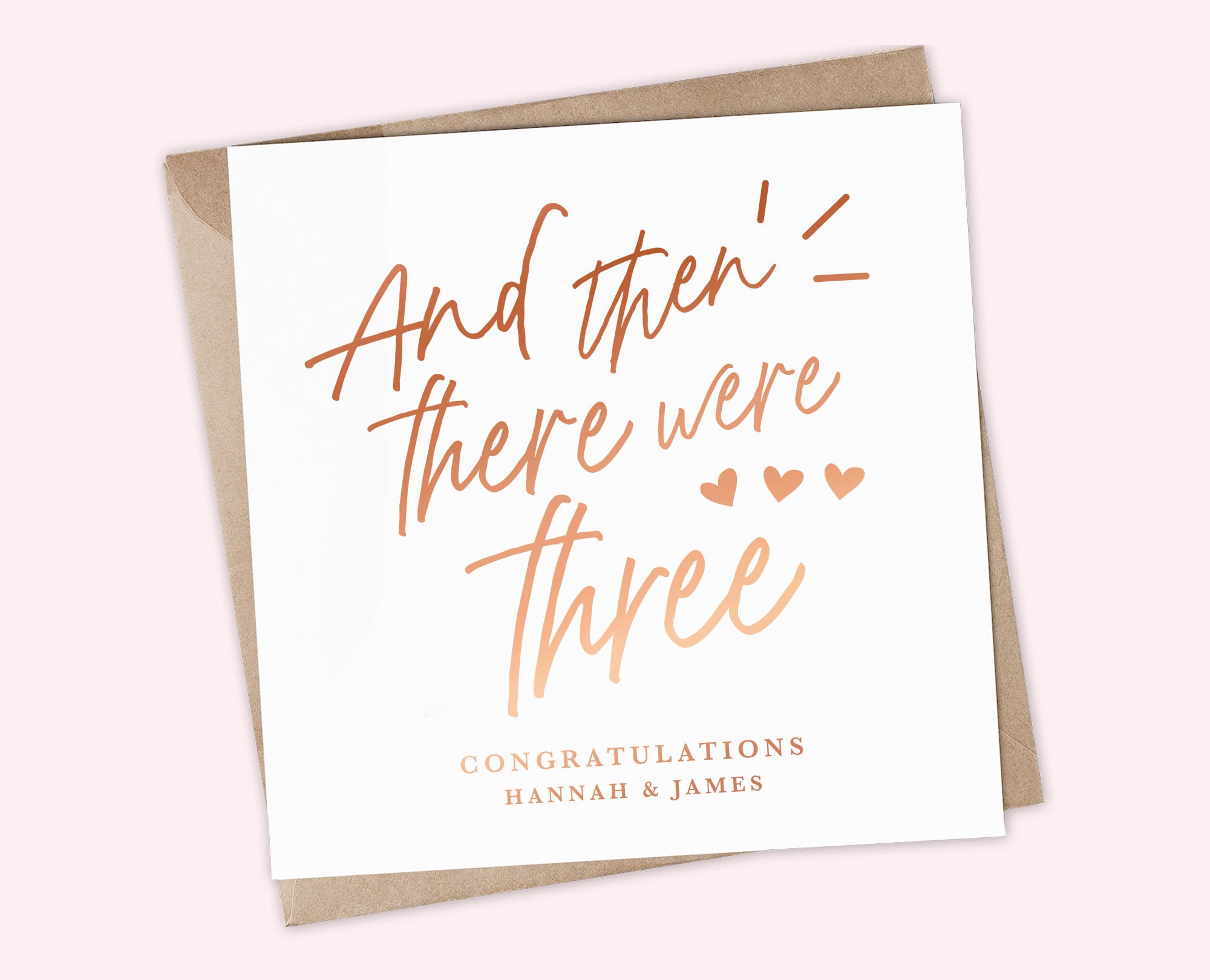 New Baby Card and Then There Were Three Expecting Card | Etsy UK