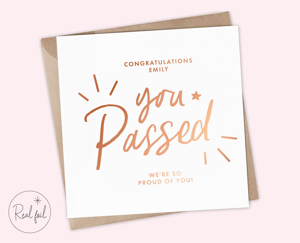 Personalised Congratulations You've Passed Card - Etsy