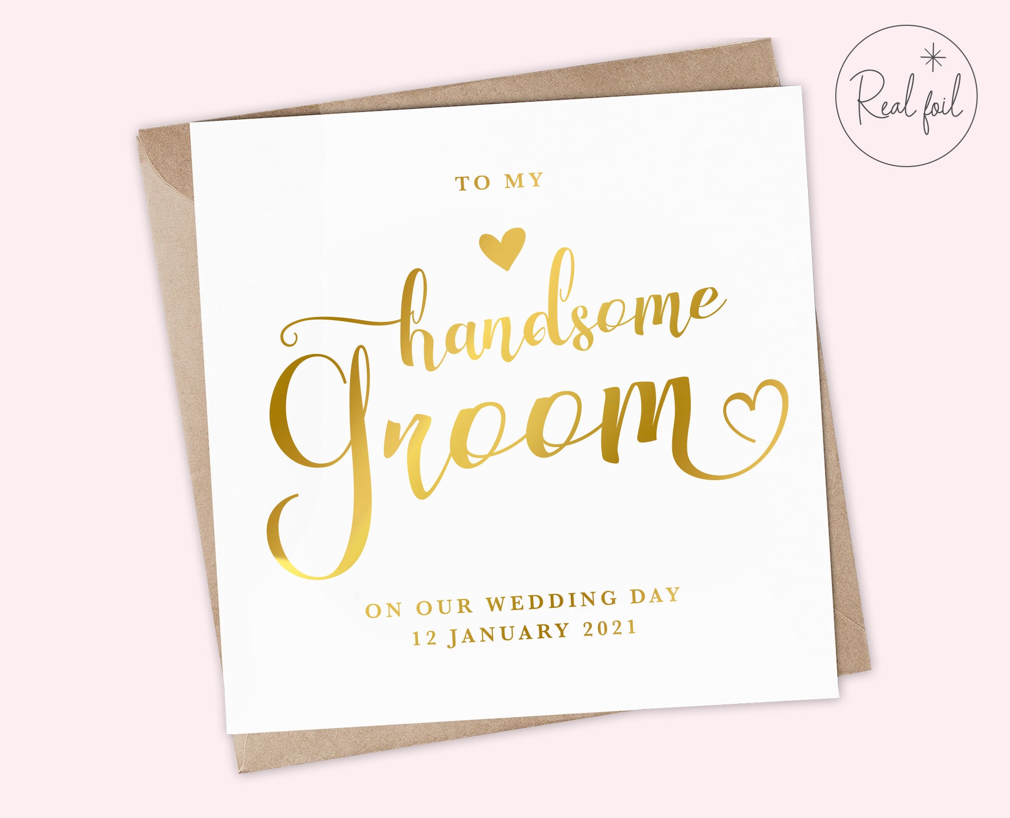 Gold Foil Groom Wedding Card Personalised Husband-to-be Card | Etsy