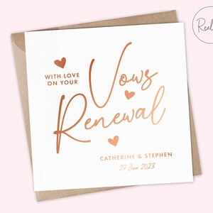 Vow Renewal Card, Wedding Vow Card, Wedding Renewal Vow Card, Card for ...