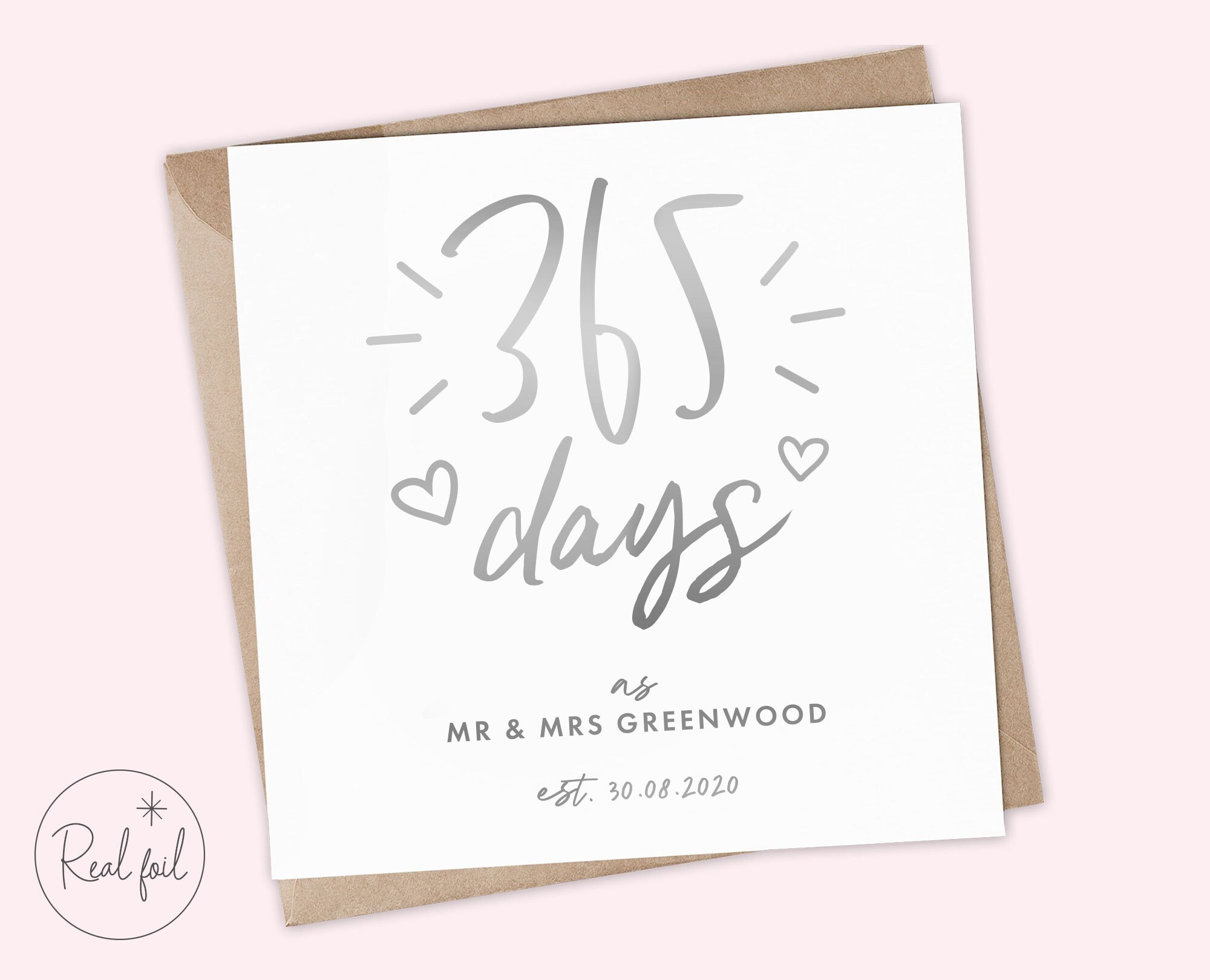 365 Days Anniversary Card First Anniversary Card One Year - Etsy UK