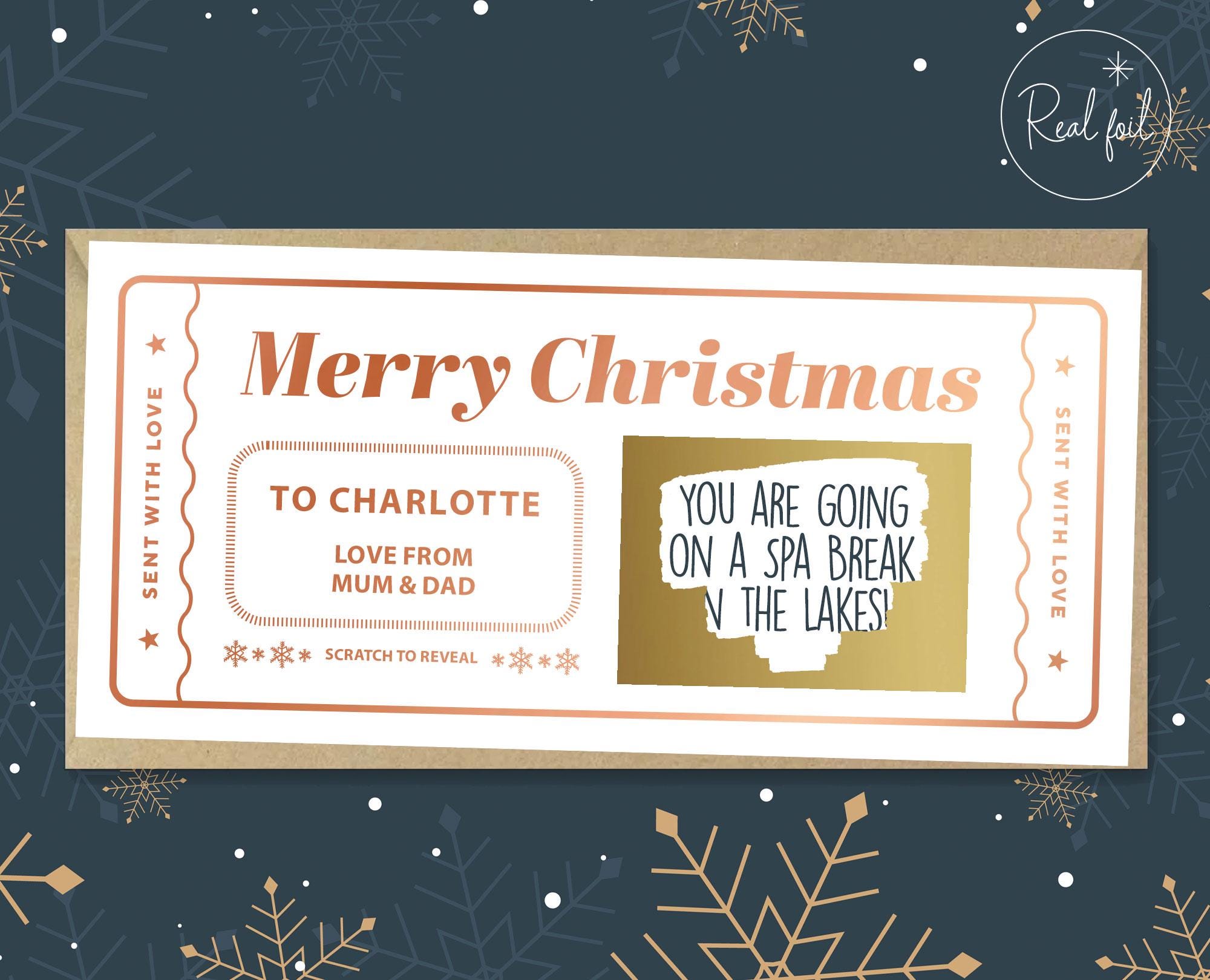 Christmas Gift Voucher, Scratch to Reveal, Personalised Voucher Gift ...