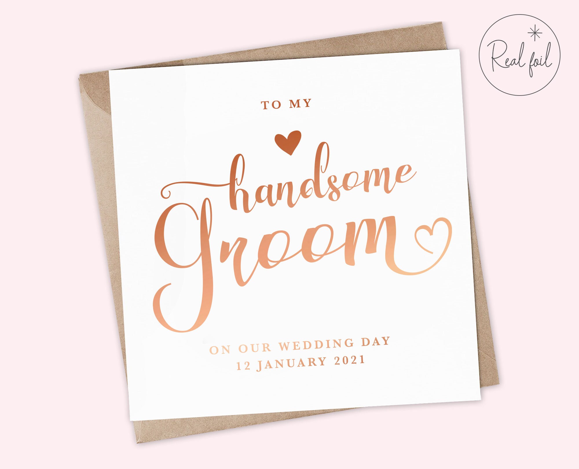 Gold Foil Groom Wedding Card Personalised Husband-to-be Card | Etsy