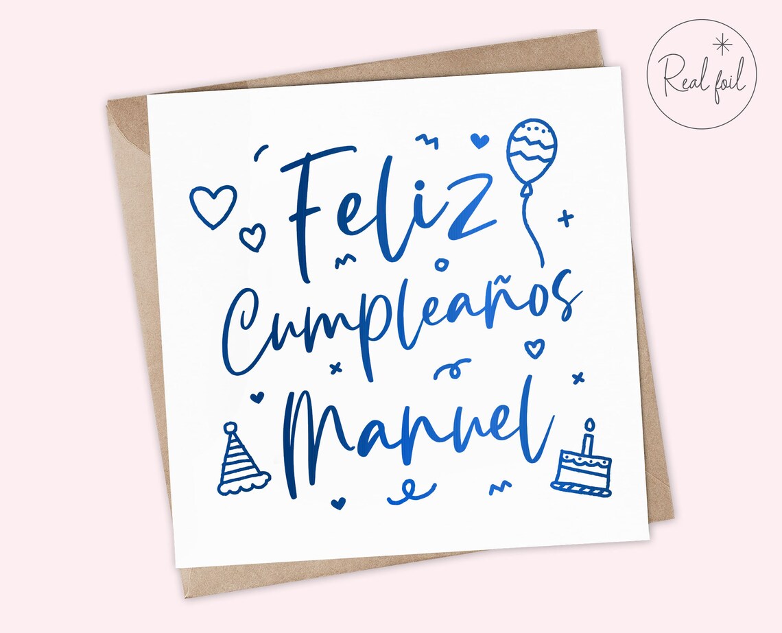 Feliz Cumpleaños Spanish Happy Birthday Card Personalised - Etsy UK