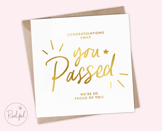 Personalised Congratulations You've Passed Card | Etsy