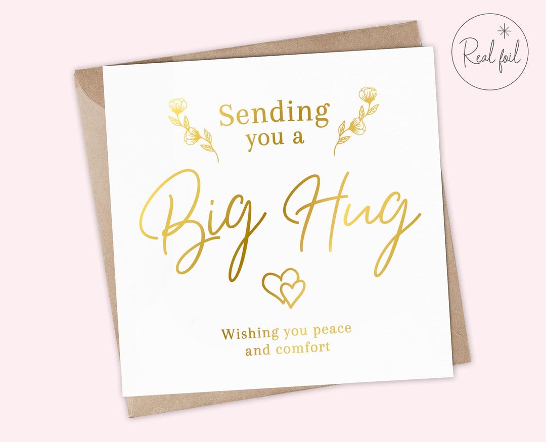 Sending You a Big Hug Sympathy Card – Thinking of You Card – Comfort ...