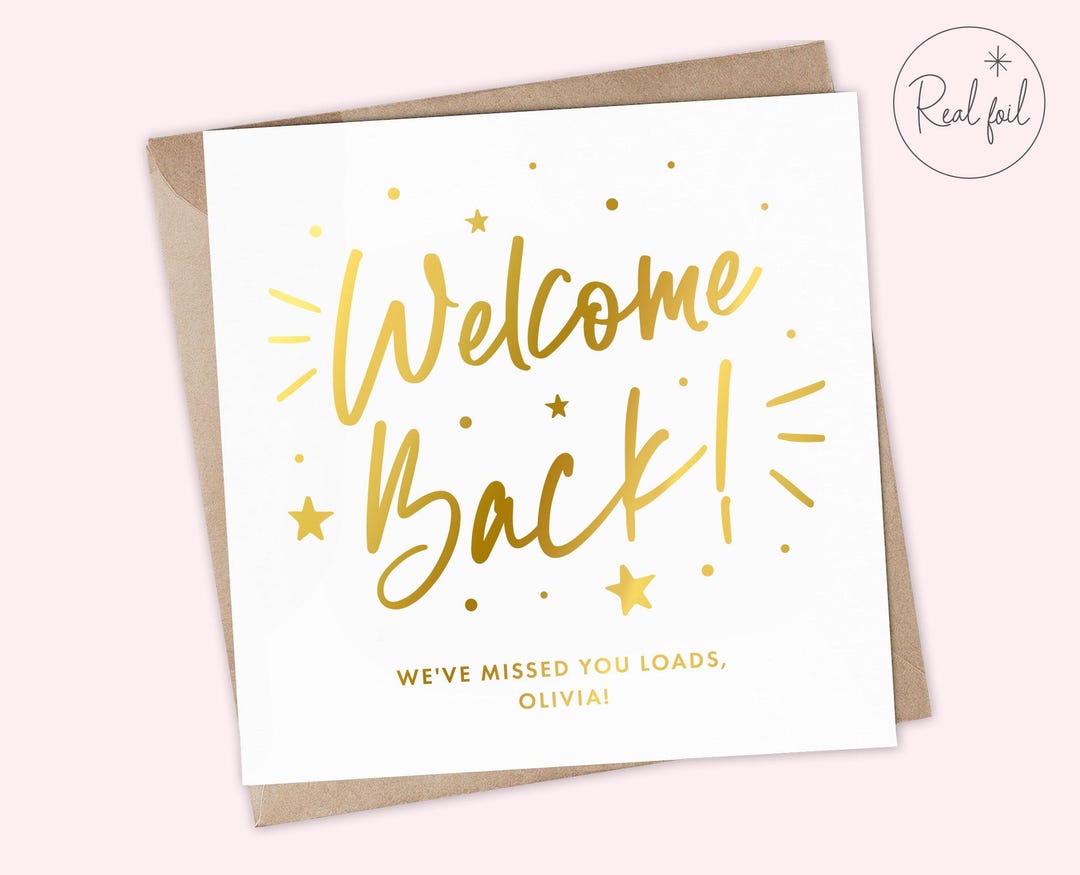 Personalised Welcome Back Card, Welcome Back to the Team, Welcome Back ...