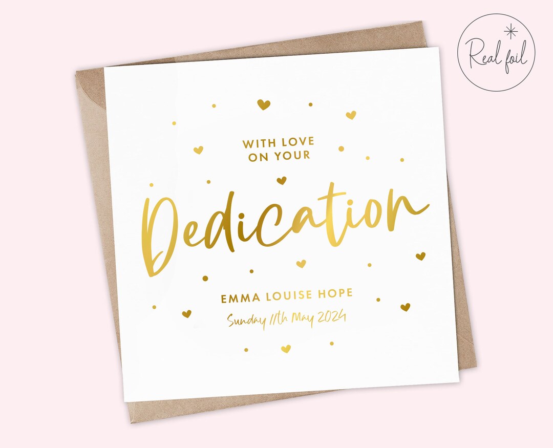 Personalised Dedication Card, Baby Dedication, Bible Verse Dedication ...