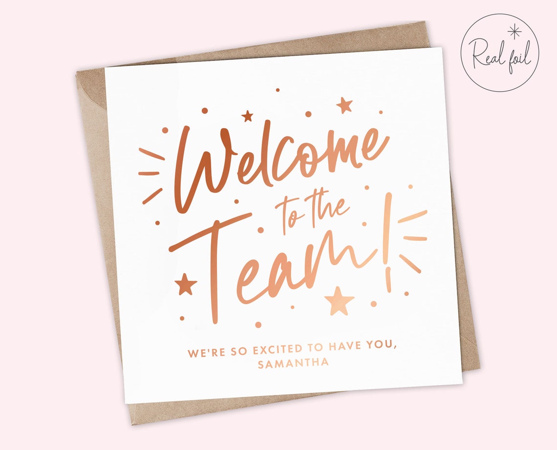 Personalised Welcome to the Team Card, New Apprentice, New Colleague ...