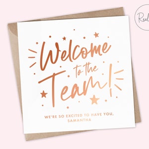 Personalised Welcome to the Team Card, New Apprentice, New Colleague ...