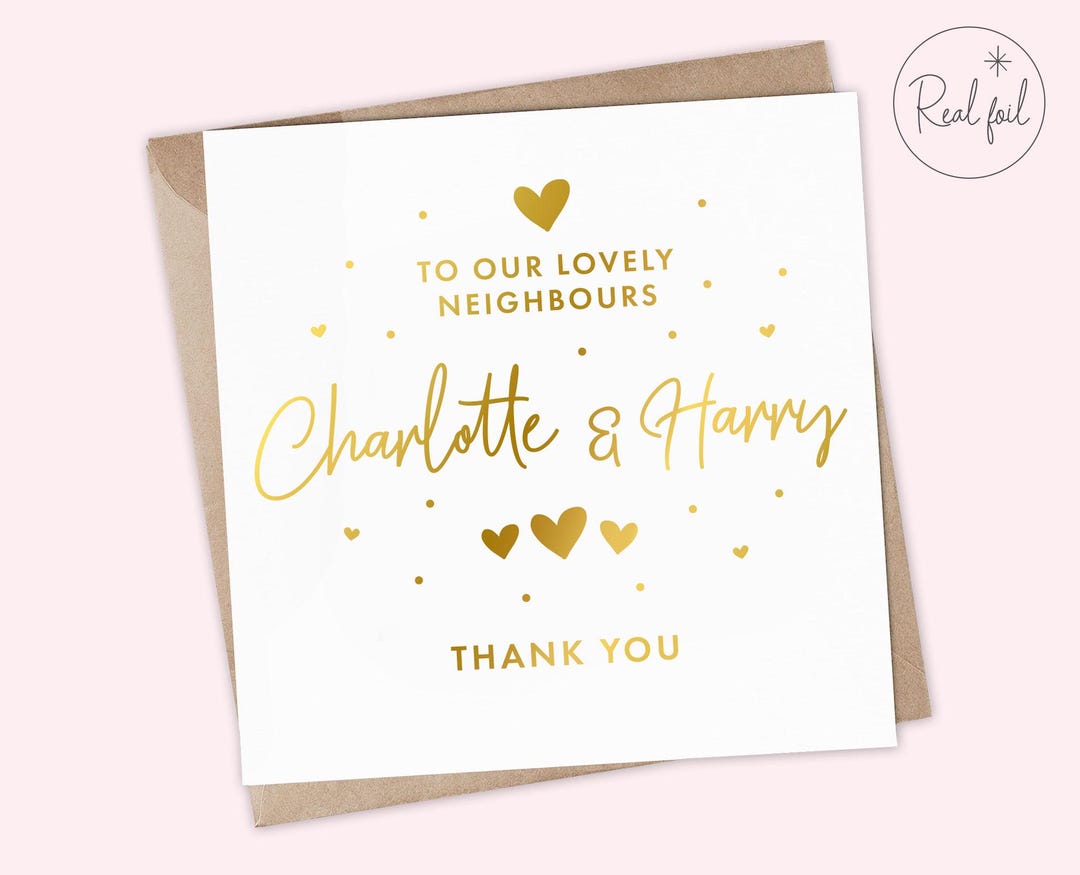 Thank You to Our Neighbours Card | Neighbour Appreciation Card ...