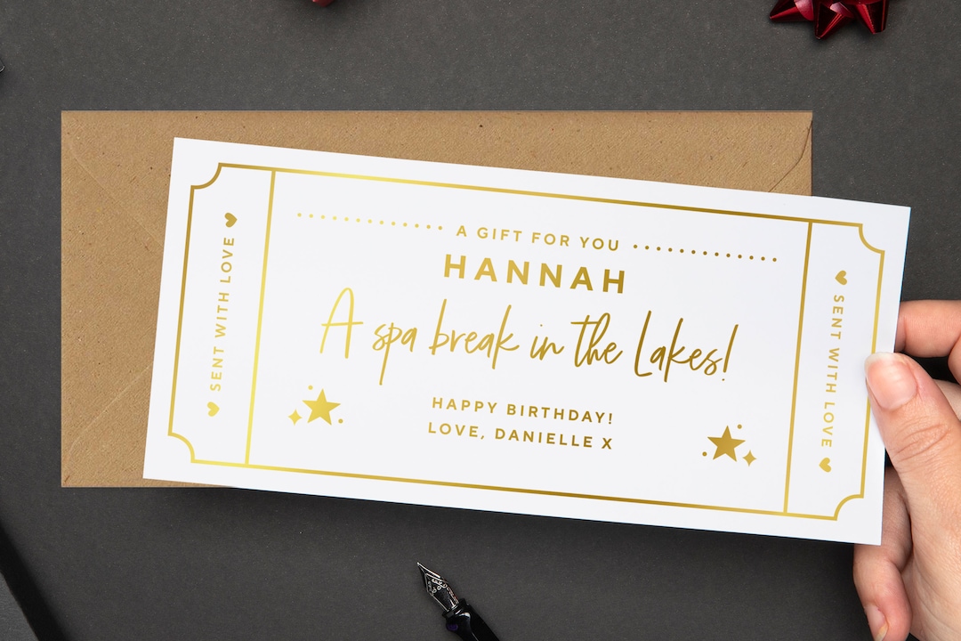 Gift Golden Ticket, Foiled Voucher, Personalised Ticket, Christmas ...