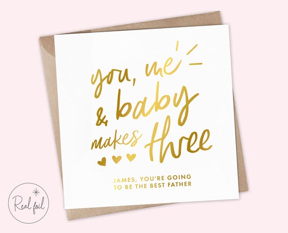 You Me & Baby Makes Three Card New Baby Card You're - Etsy