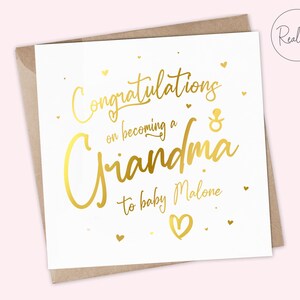 Grandparent Congratulations Card, Baby Announcement Card, New ...