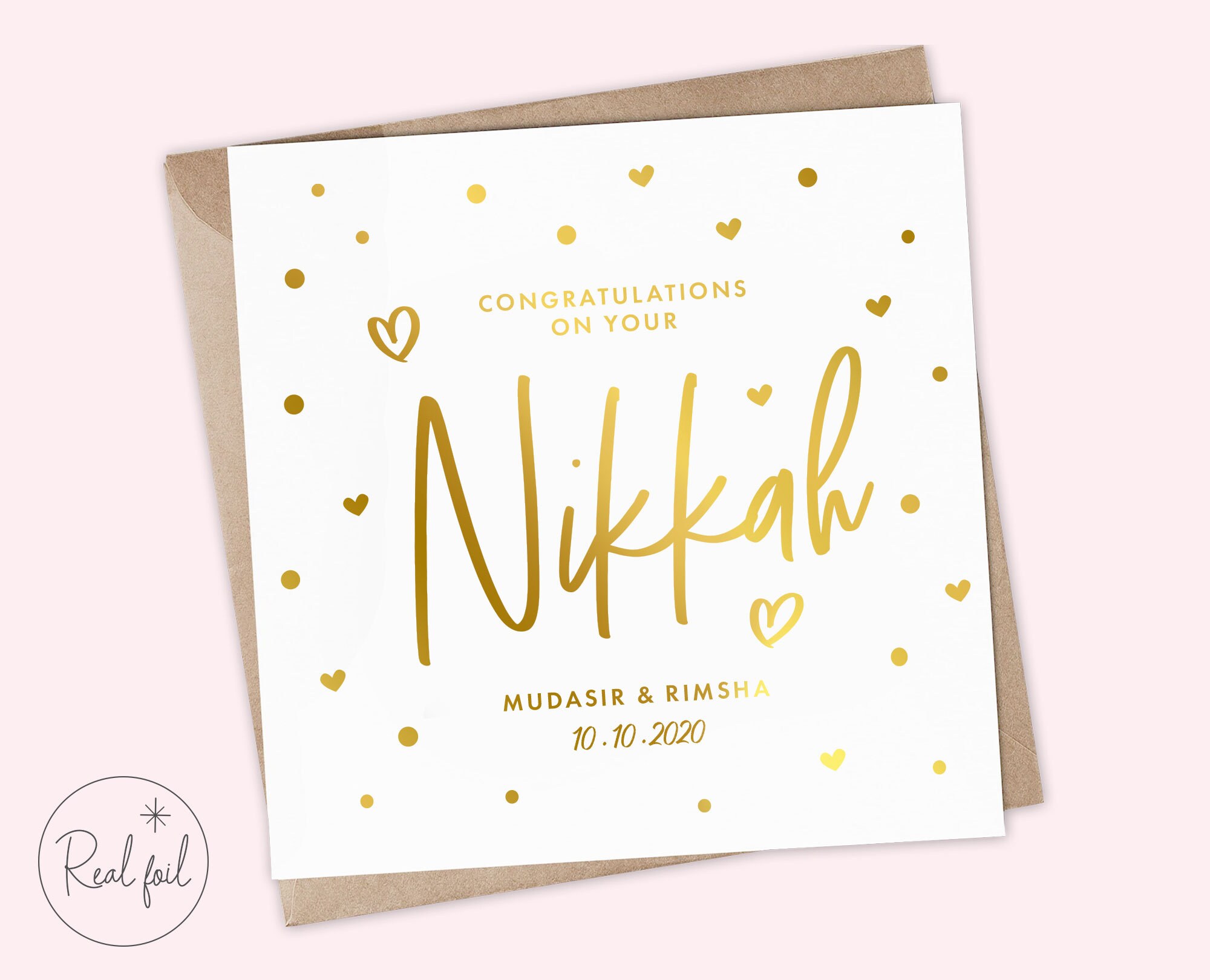 Personalised Nikkah Card Islamic Wedding Card Wedding Card - Etsy