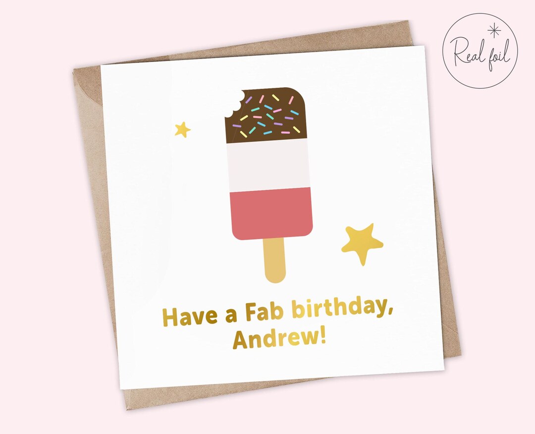 Personalised Funny Pun Birthday Card – “have a Fab Birthday!” – Ice ...