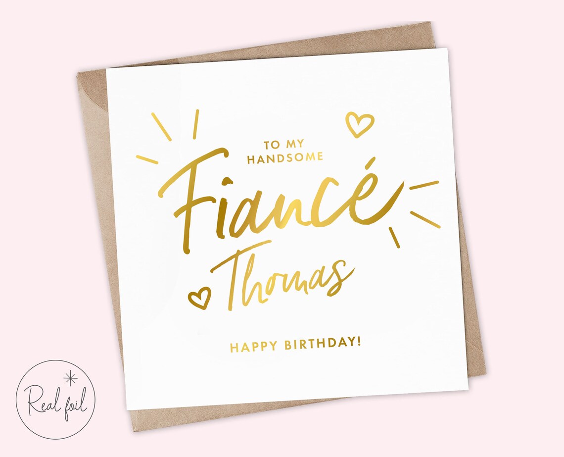 Personalised Happy Birthday Fiancé Card, Personalised Happy Birthday ...