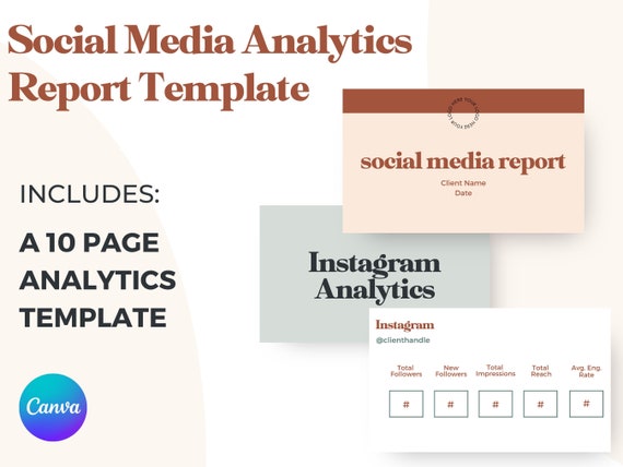 Social Media Analytics Report Template Social Media Manager - Etsy