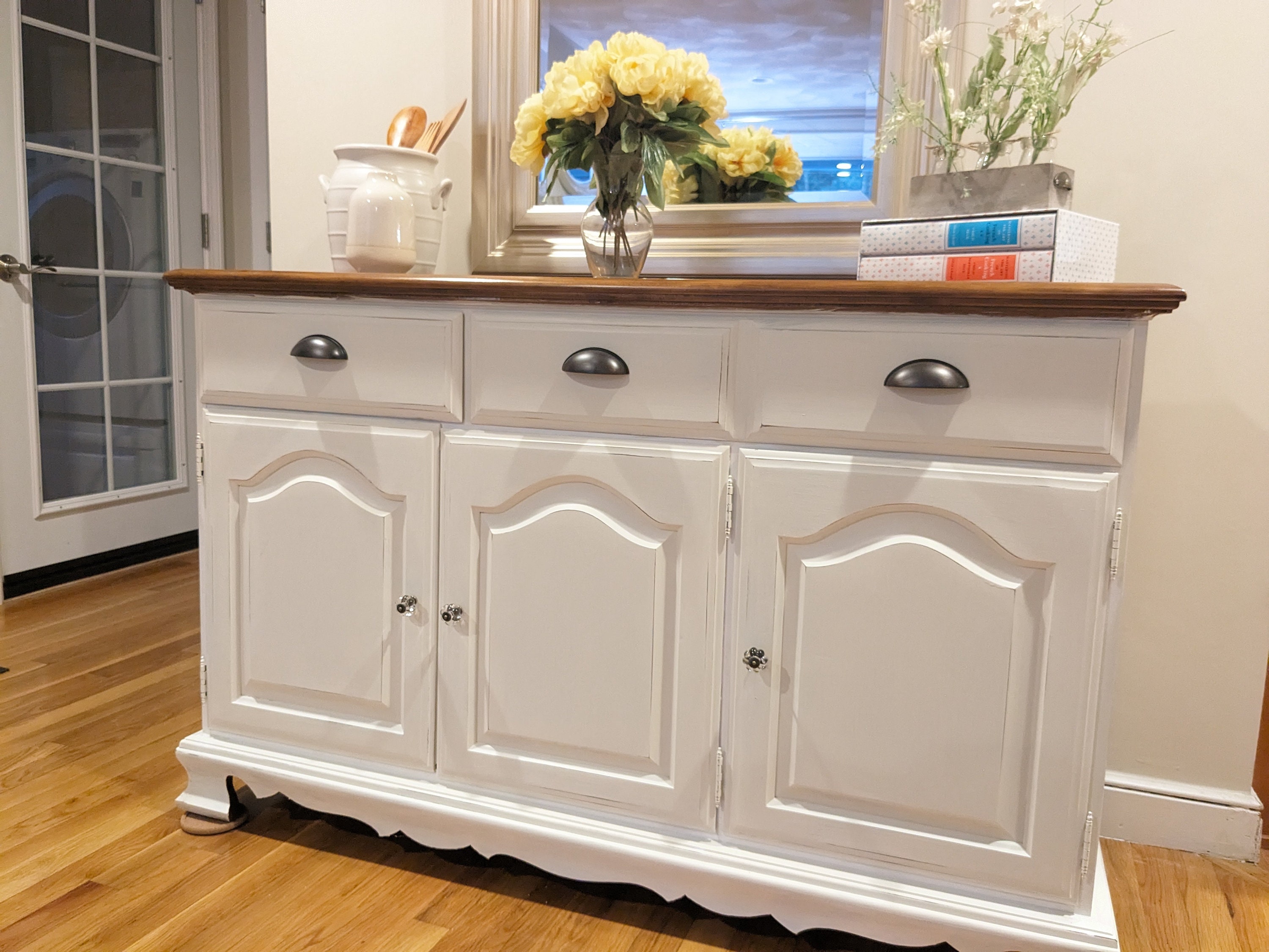 NEW ITEM Rustic, Chic Vintage Solid Wood Antique White Buffet ...