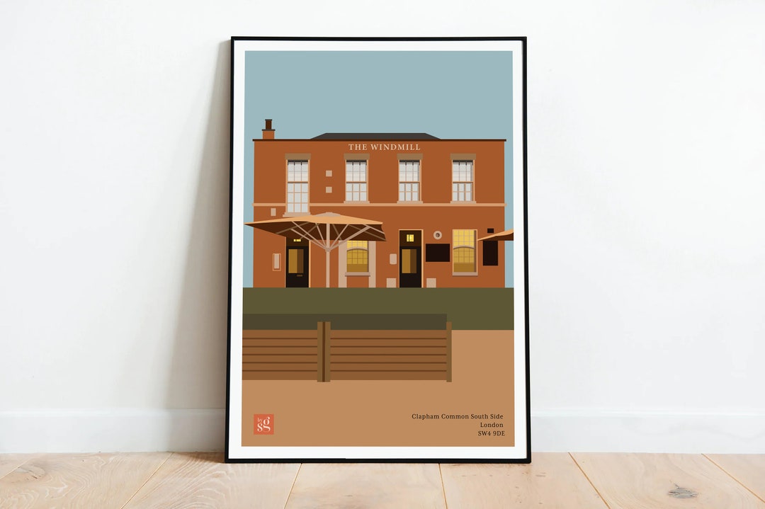 The Windmill Clapham Common Cafe Illustration South London SW4 - Etsy