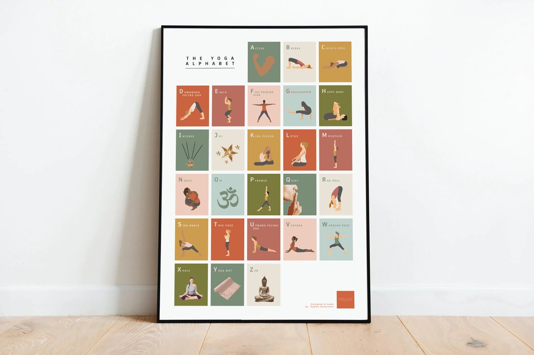 The Yoga Alphabet A-Z Print. Unframed Digital Art A to Z Print. Great ...