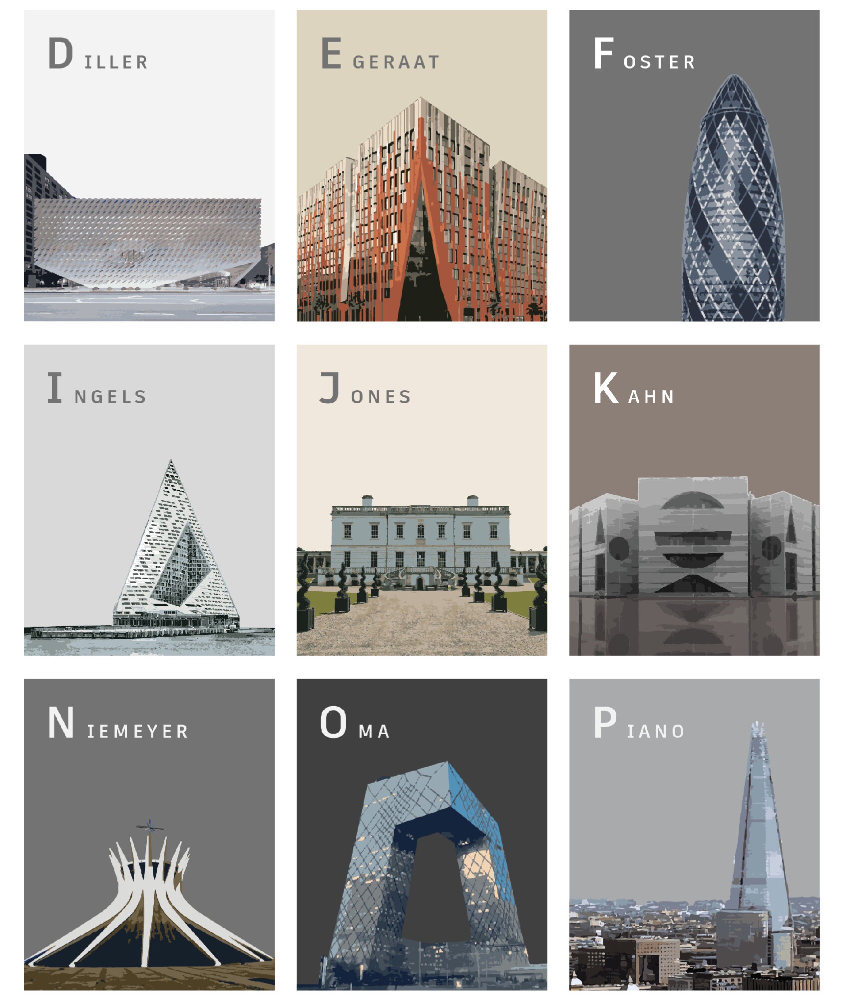 The Architect's Alphabet Print. Unframed Print for Home, Great Gift for ...