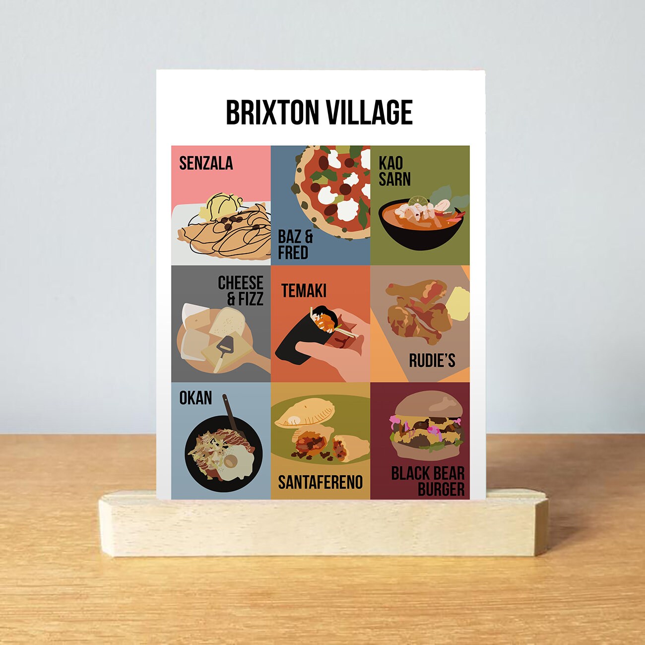 Food of Brixton Village - Restaurants Bars Cafes - Illustration for ...