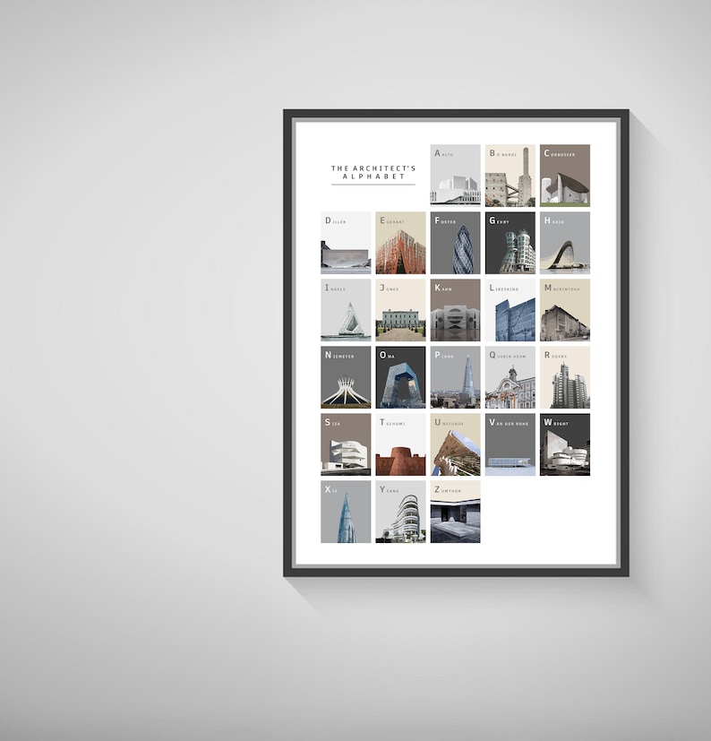 The Architect's Alphabet Print. Unframed Print for Home, Great Gift for ...