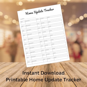 Printable Home Update Tracker, Printable Tracker PDF, Instant Download ...