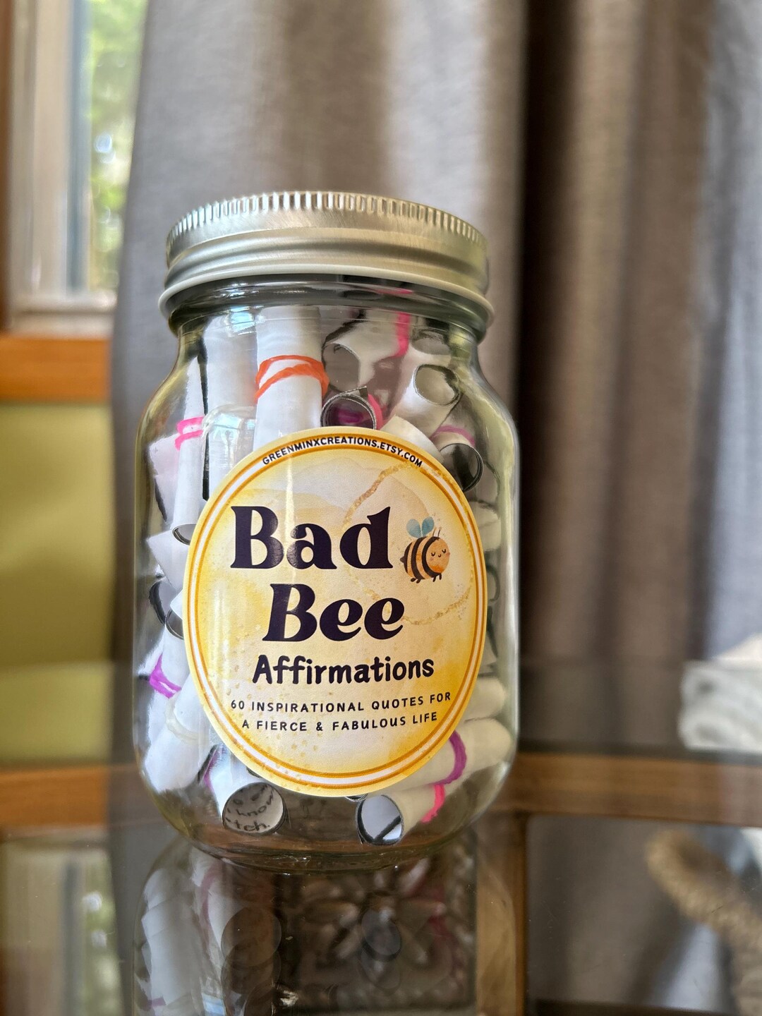 Bad Bee Affirmation Jar, 60 Inspiring Quotes to Empower Women, Daily ...