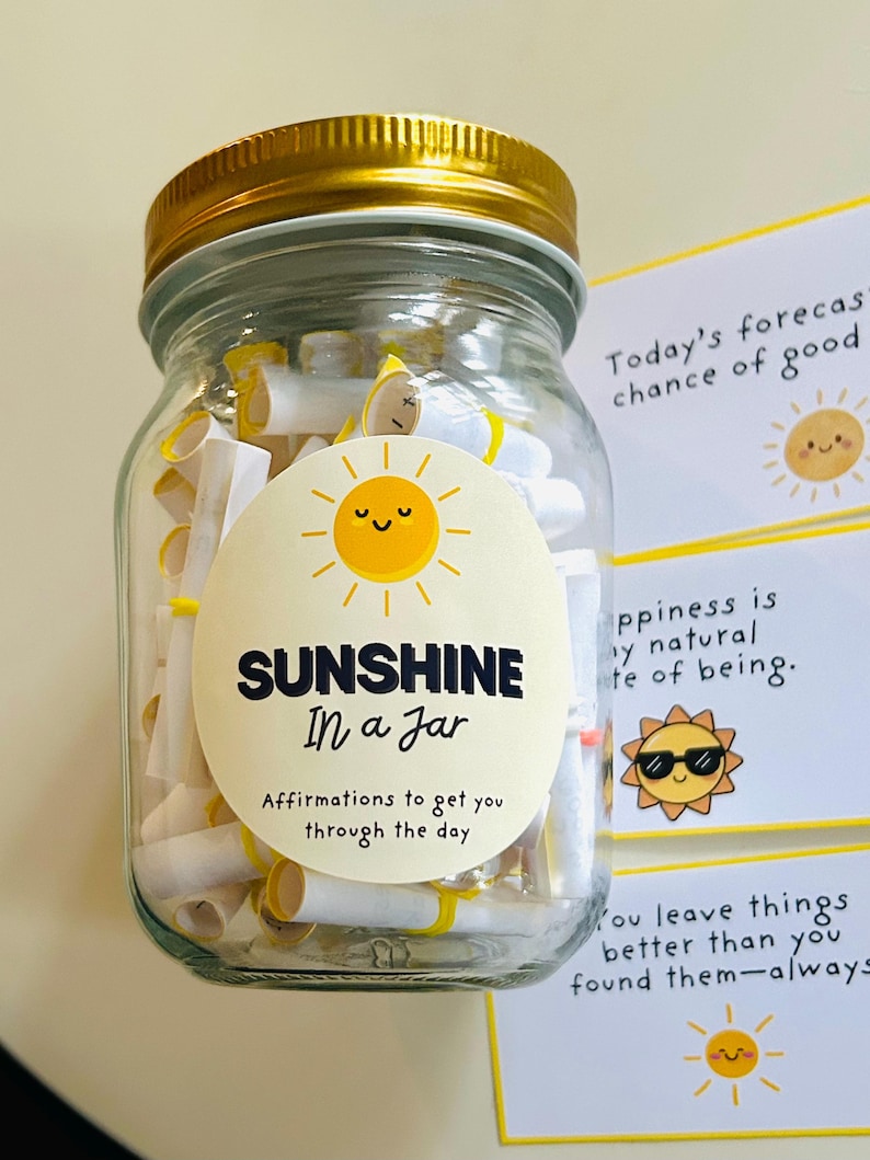 Sunshine Jar – 50 Daily Positive Affirmations for Motivation, Self-care ...