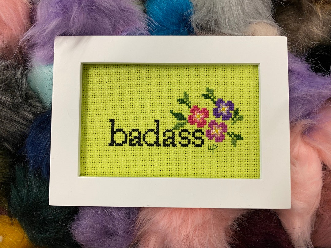 Pattern Only: *badass* Floral Cross Stitch Pattern - Etsy