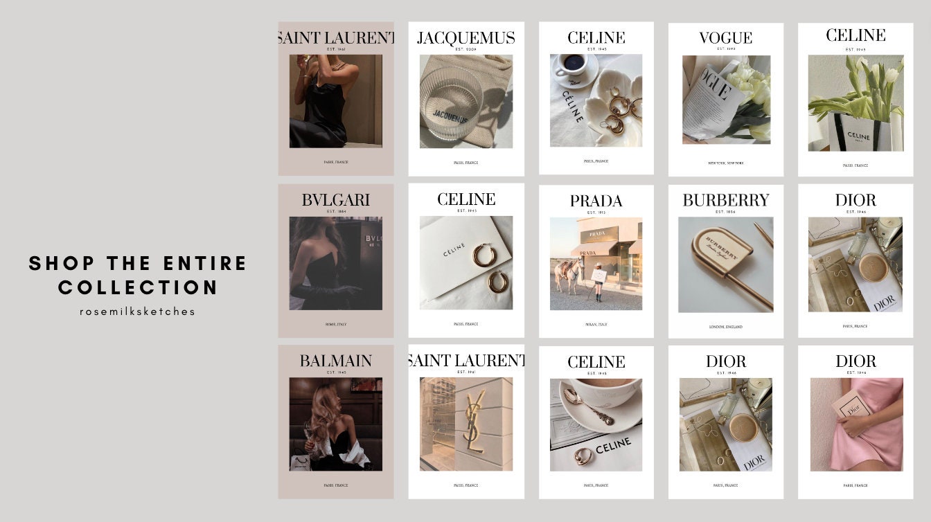 Luxury Fashion Poster Set of 4 [NOIR COLLECTION] , Digital Designer ...