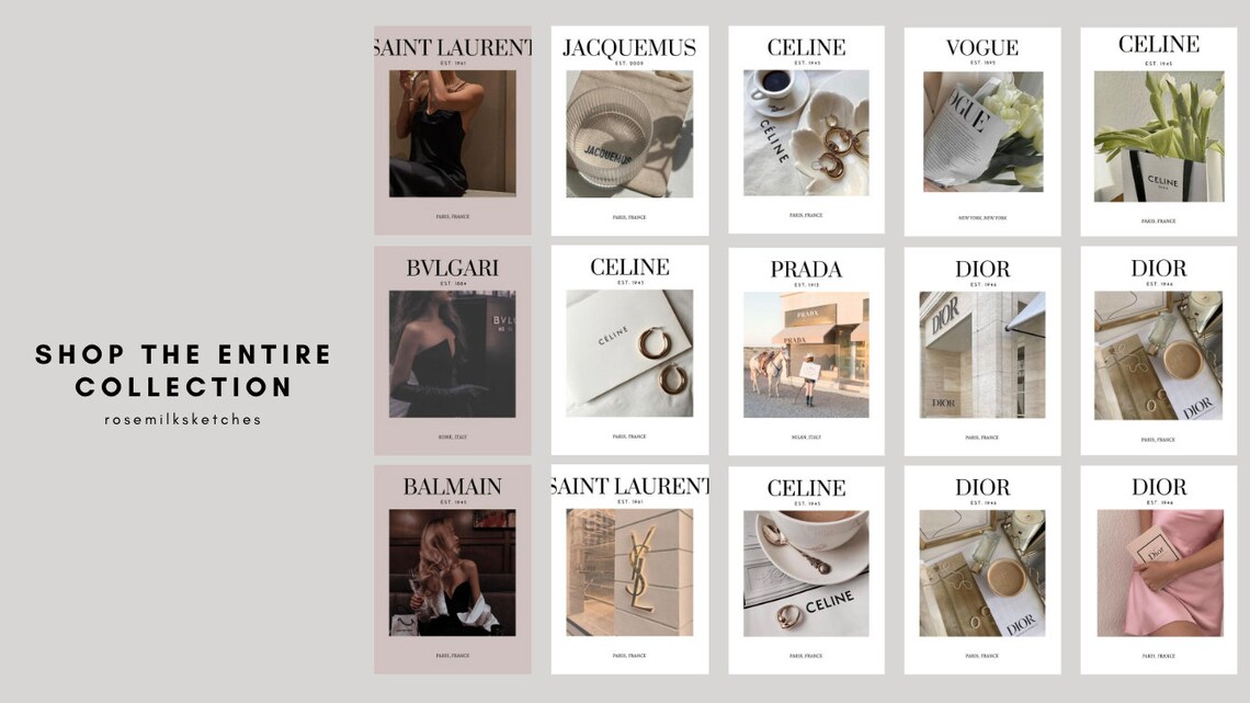 Hypebeast Luxury Fashion Designer Poster, Cream Minimalistic Wall Art ...