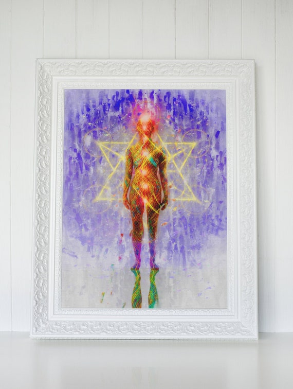Sacred Geometry Metatron Woman Art Print / Chakra Energy - Etsy