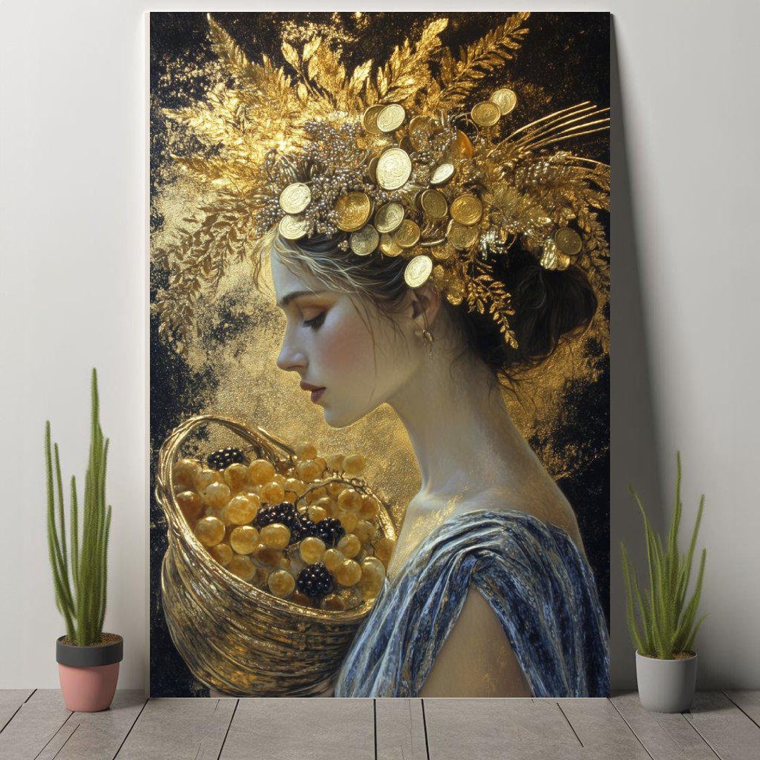 Abundantia Roman Goddess Art Print, Prosperity & Wealth Symbol Canvas ...