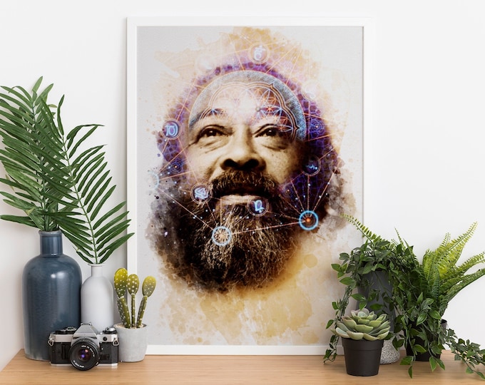 Mooji Fine Art Print Portrait / Mindful Wall Art / Spiritual Art Poster ...