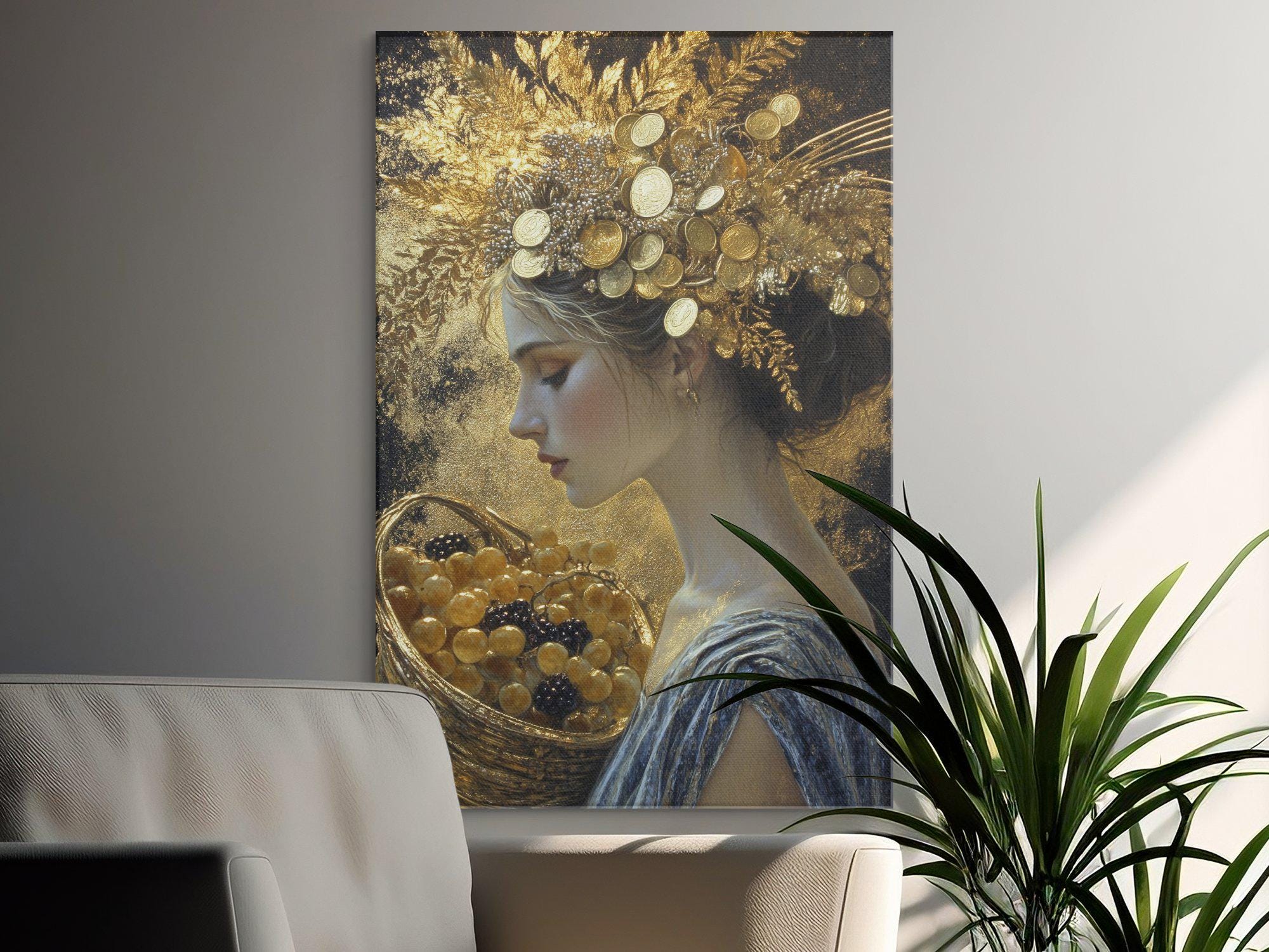 Abundantia Roman Goddess Art Print, Prosperity & Wealth Symbol Canvas ...