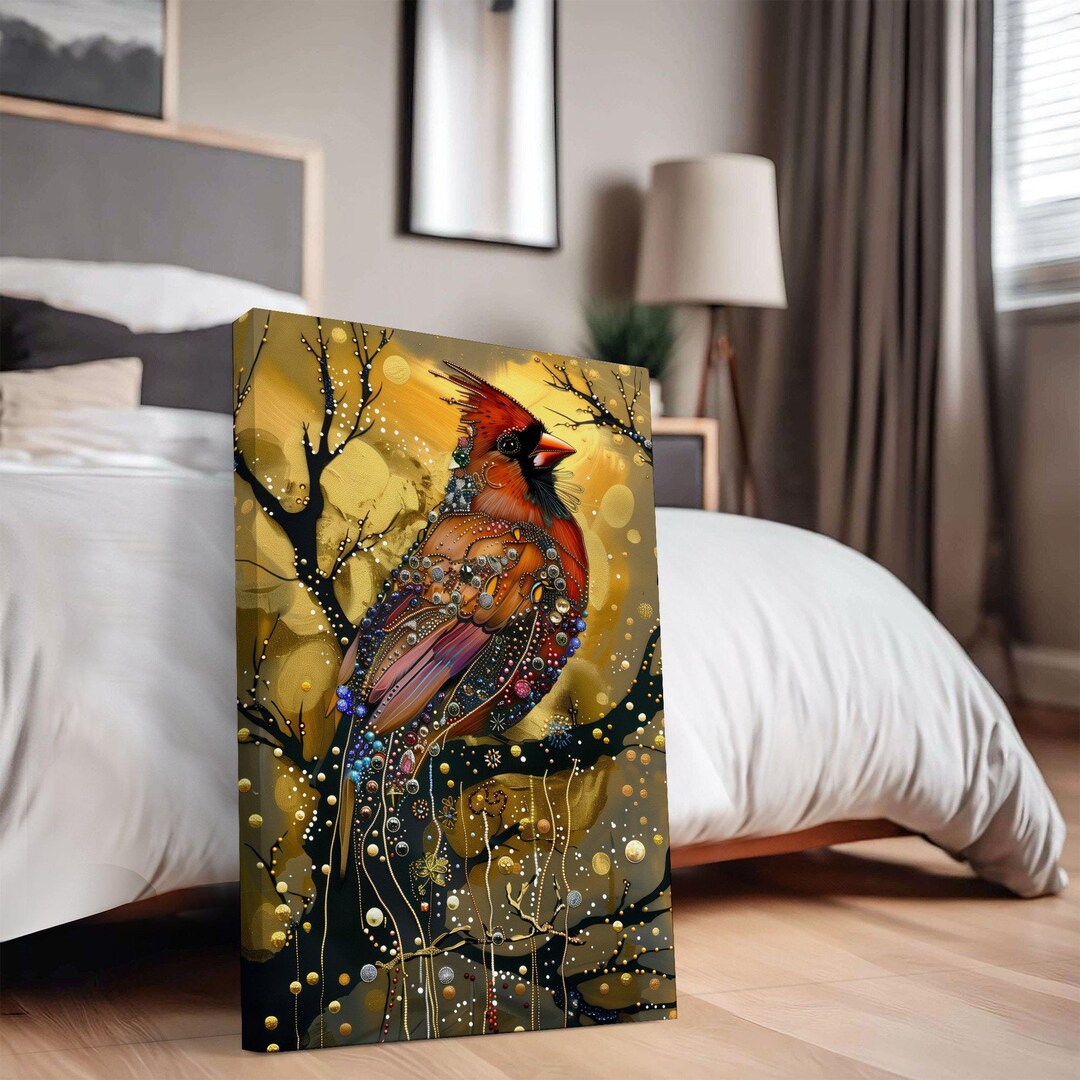 Cardinal Bird Mosaic Art Print, Colorful Spiritual Decor, Modern Boho ...