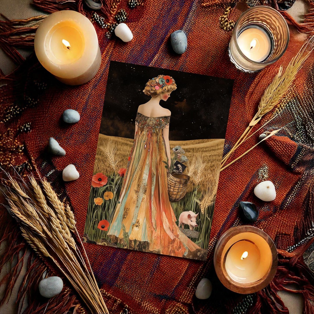 Greek Goddess Demeter Art Print - Mystical Harvest Goddess Wall Decor ...