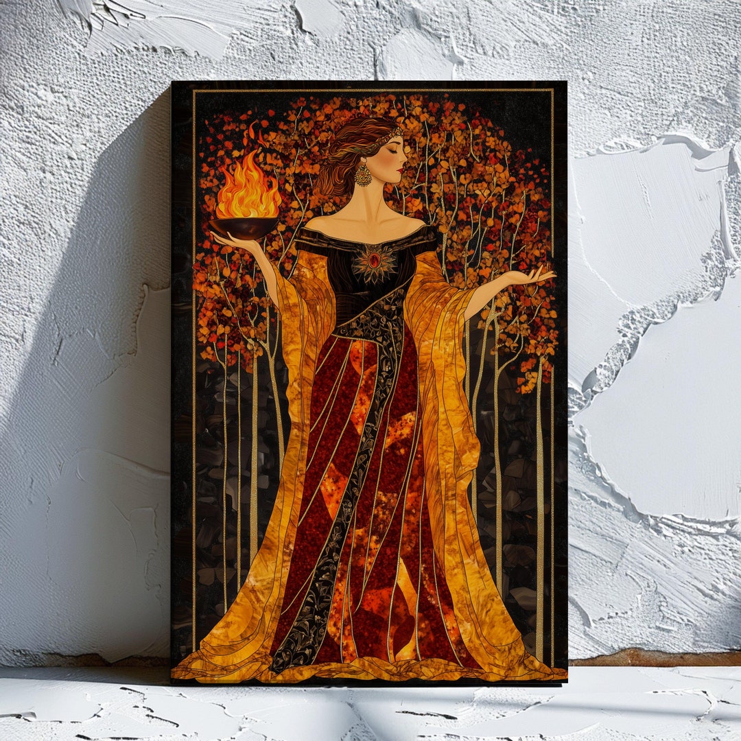 Roman Goddess Vesta Art Print - Mystical Fire Deity Wall Decor ...