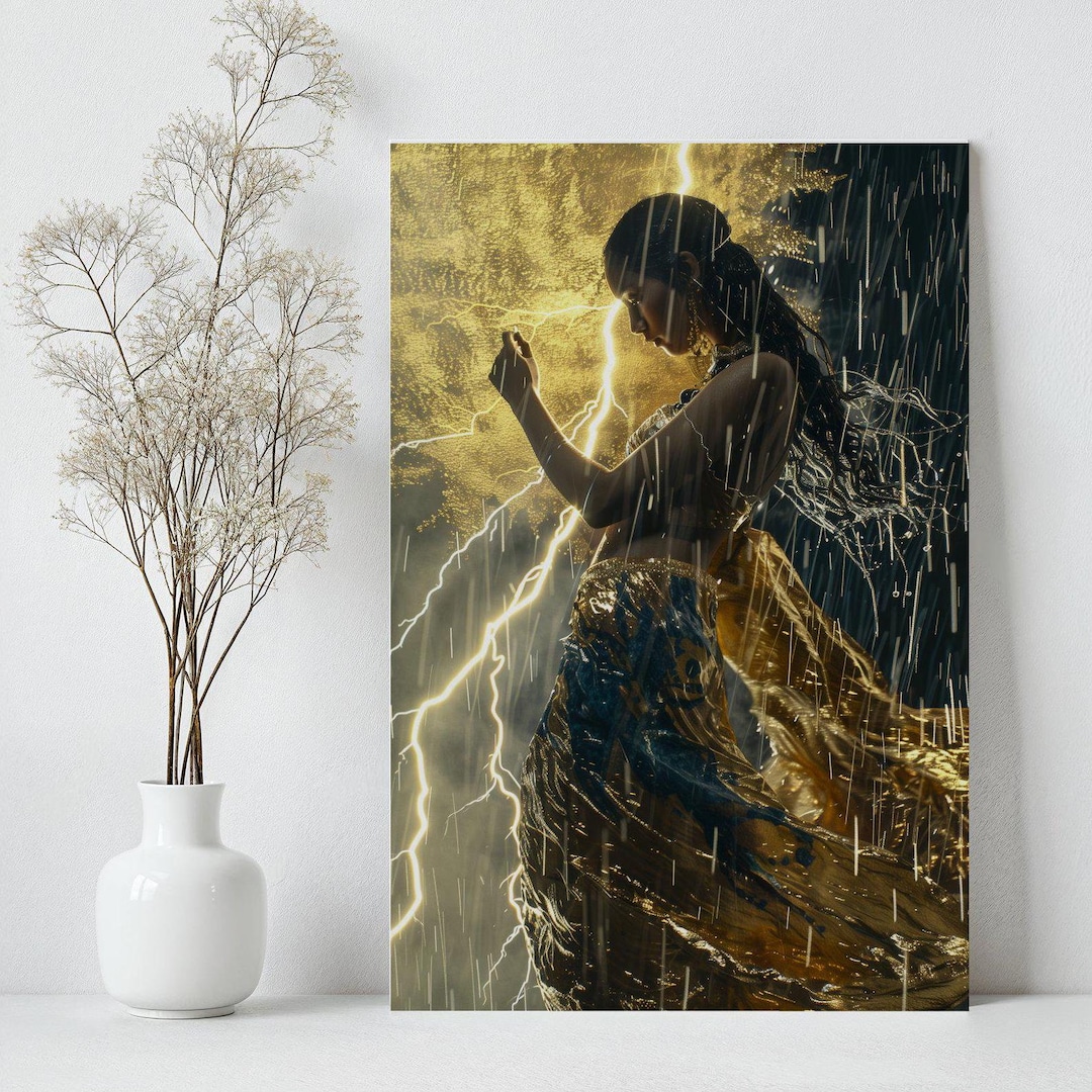 Taino Storm Goddess Guabancex Art Print - Dramatic Lightning Wall Decor ...