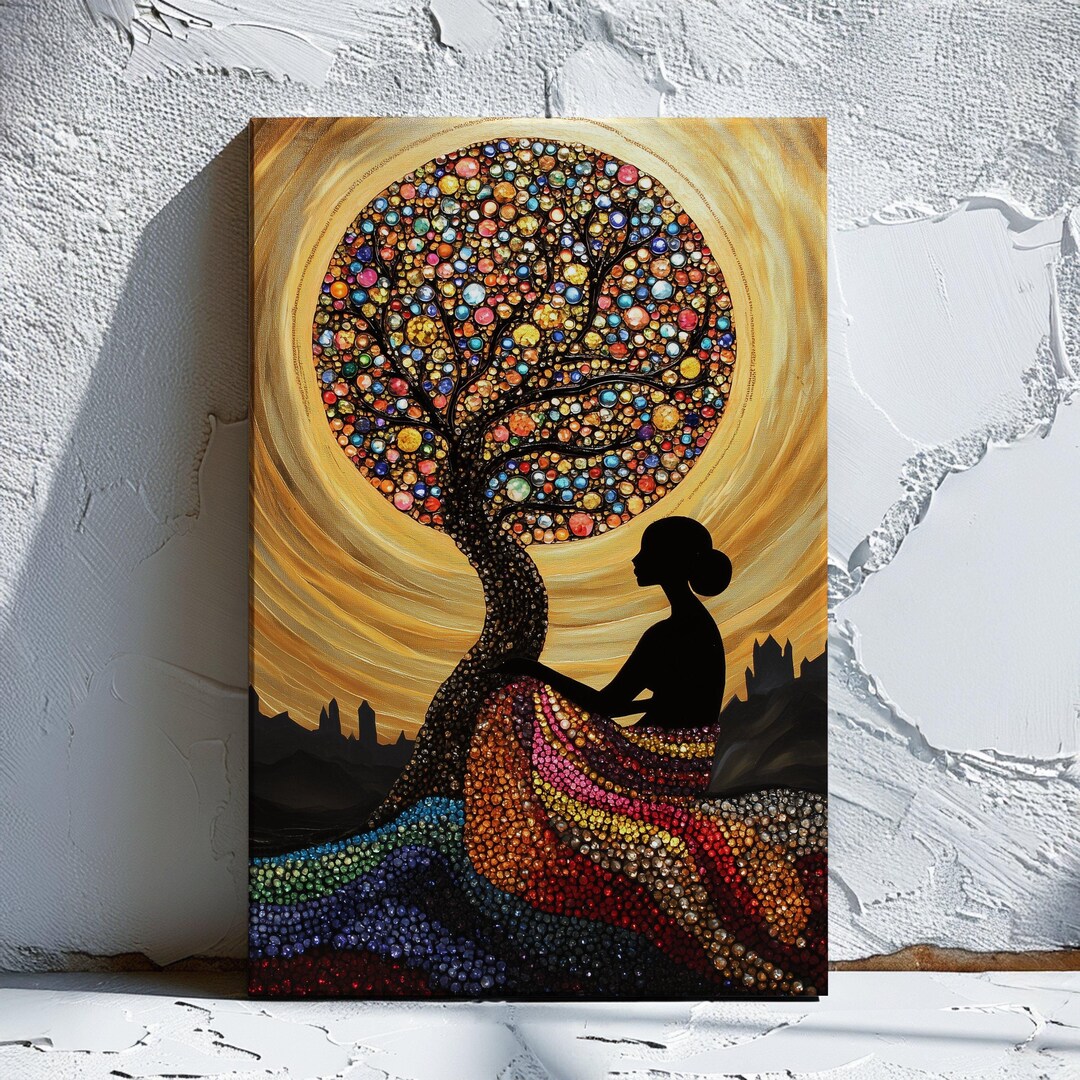 Tree of Life Mosaic Art Print, Colorful Spiritual Decor, Modern ...