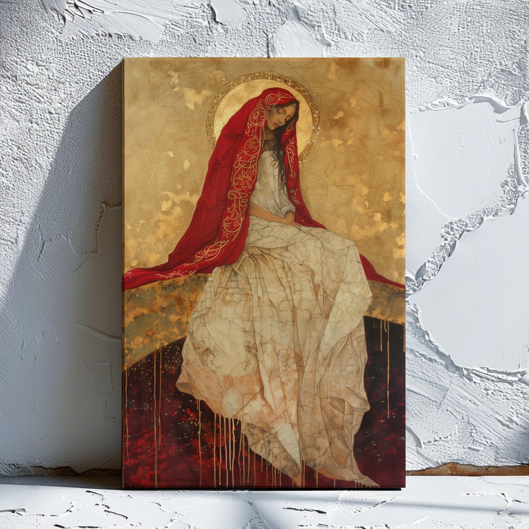 Oracle at Pythia Art Print, Mystical Ancient Greek Priestess With Red ...