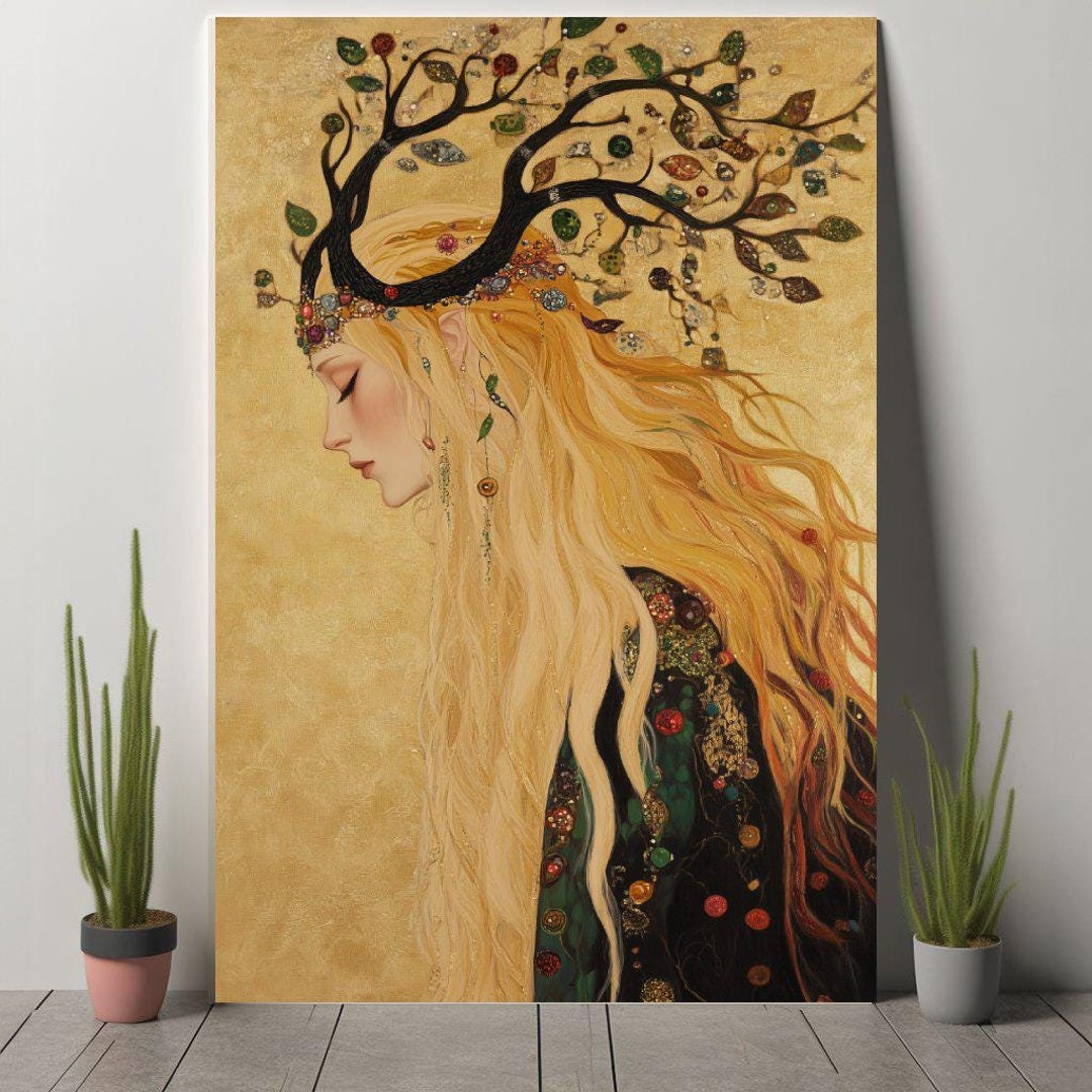 Goddess Sif Art Print, Ethereal Norse Deity Illustration, Mystical ...